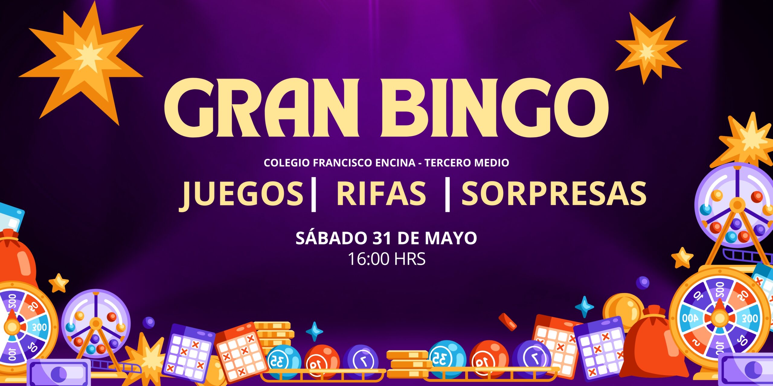 🎉 ¡Gran Bingo Familiar organizado por 3° Medio! 🎉 – Colegio Francisco ...